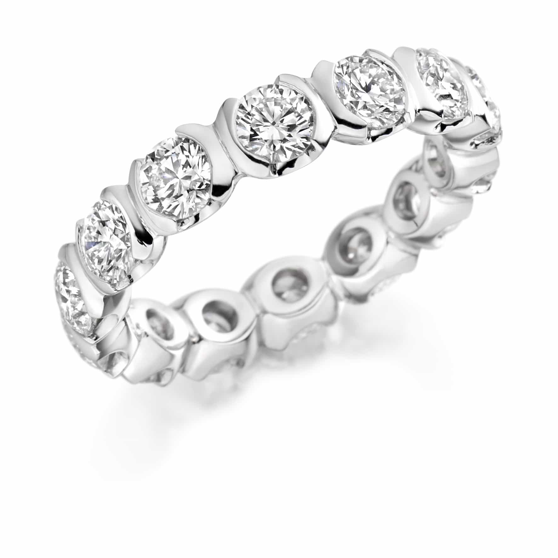 Diamond half moon set full eternity ring - Stephen Foster Jewellery Limited