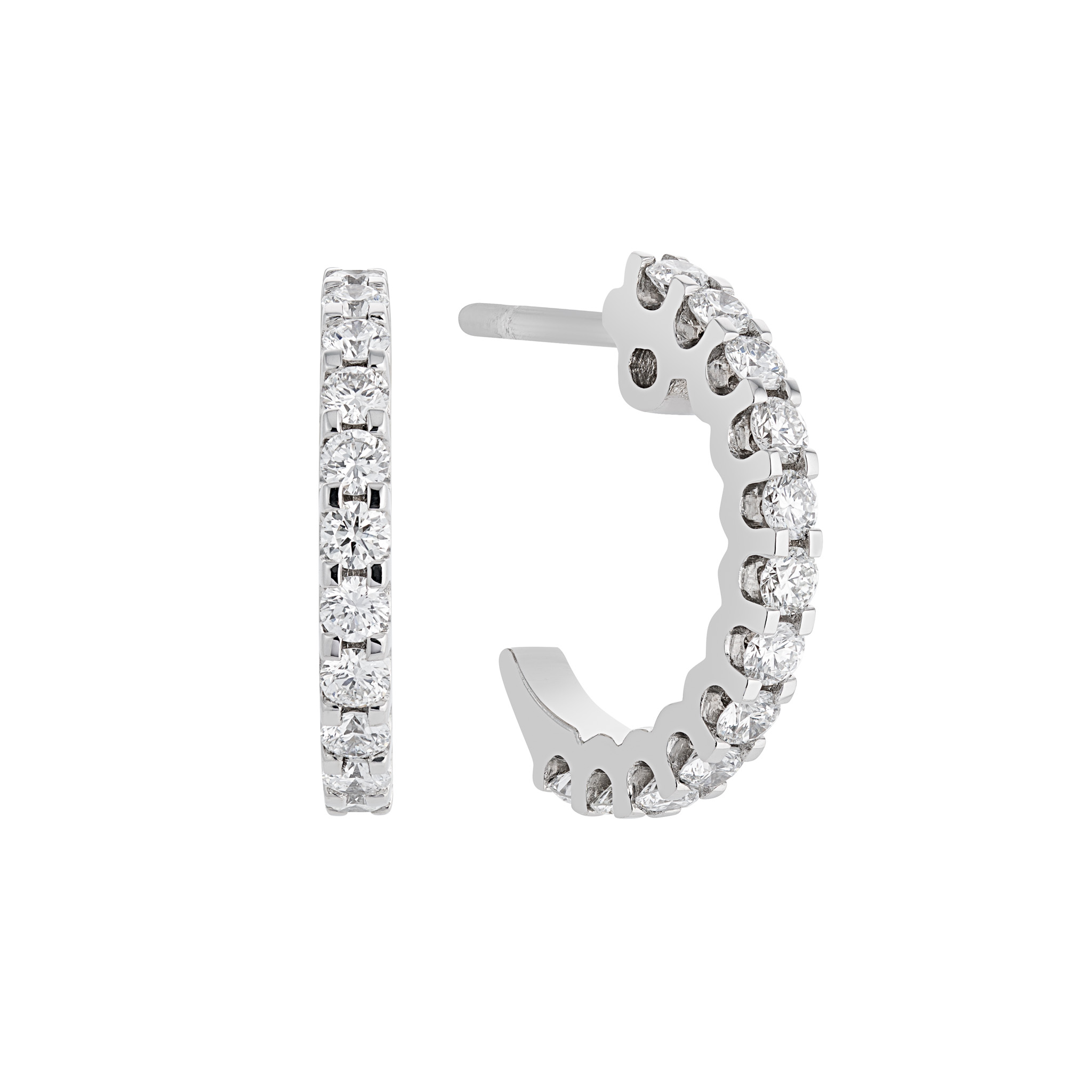 24 diamond cog set hoop earrings - Stephen Foster Jewellery Limited